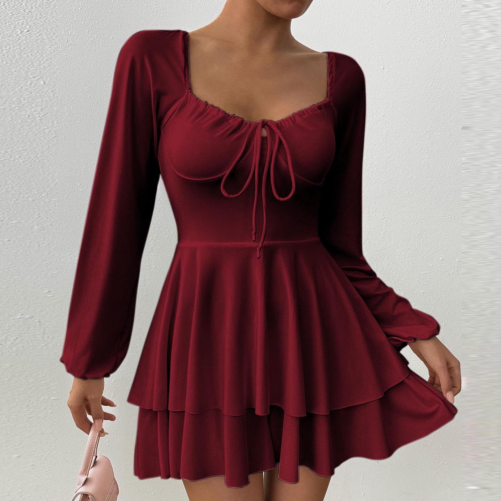 Blmnix Valentine Dresses for Girls Cocktail Pleated Waisted Skirt Red ...