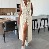 Blmnix Valentine Dresses for Girls Flowy Button Polo Dresses Sleeveless ...