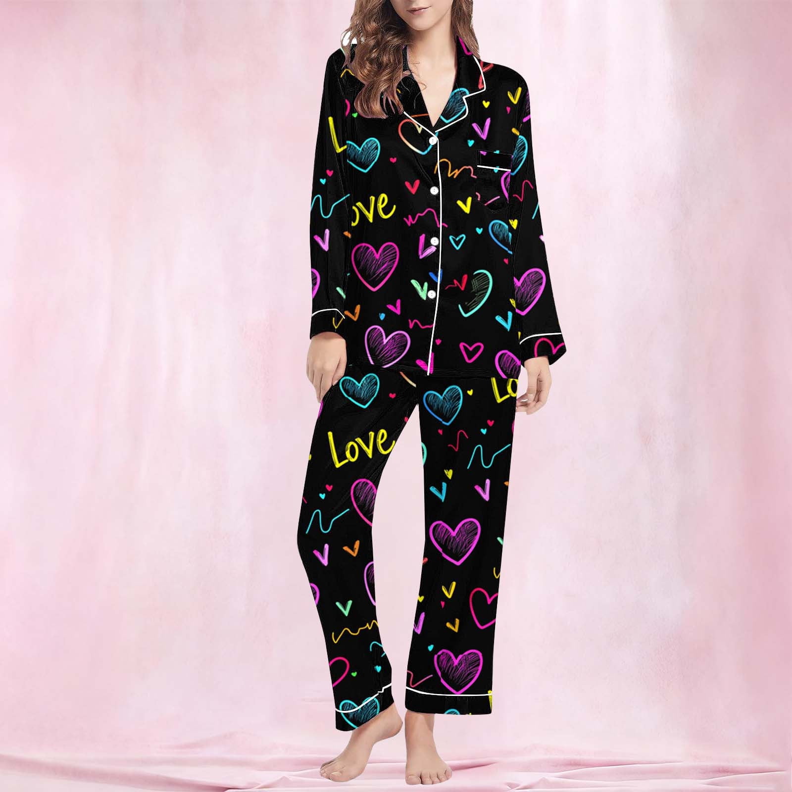 Blmnix Valentines Women Pajama Sets Sleepwear Sets Petite Pajamas ...