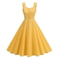 Blmnix Vintage Dress Women Dress Tent Button Down Dress Sleeveless ...