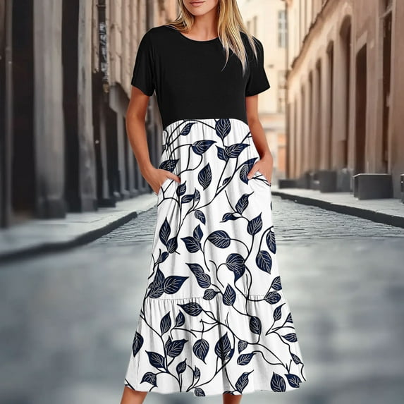 Blmnix Vintage Hawaiian Dresses for Women 2026 Vacation Twofer Flowy ...