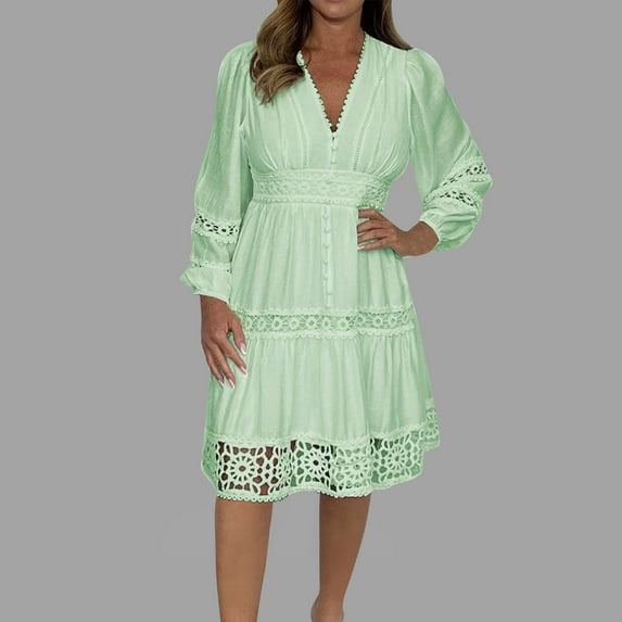 Blmnix Winter Dresses for Women Plus Size Cocktail-Length Fit & Flare ...