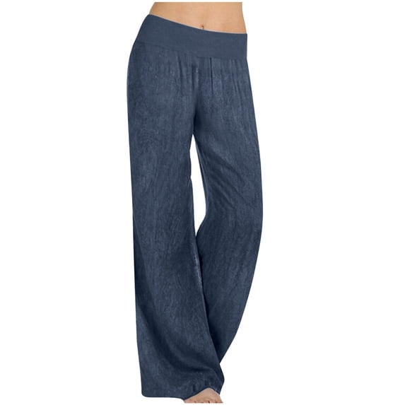 Blmnix Women Pants Casual Pants Palazzo Cotton Pants Pant Gray Flare ...