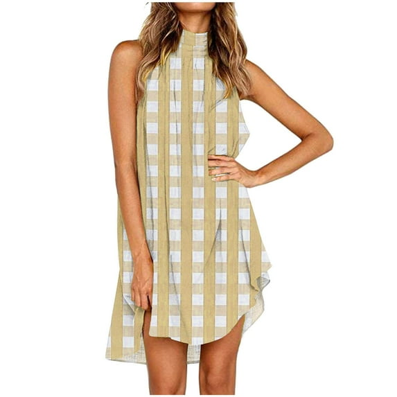Blmnix Women dresses Plaid Dresses Holiday Dresses Shift Skirts ...