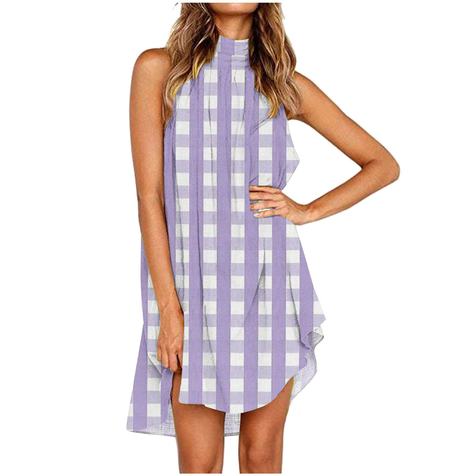 Blmnix Women dresses Shift Holiday Dresses Plaid Dresses Skirt ...