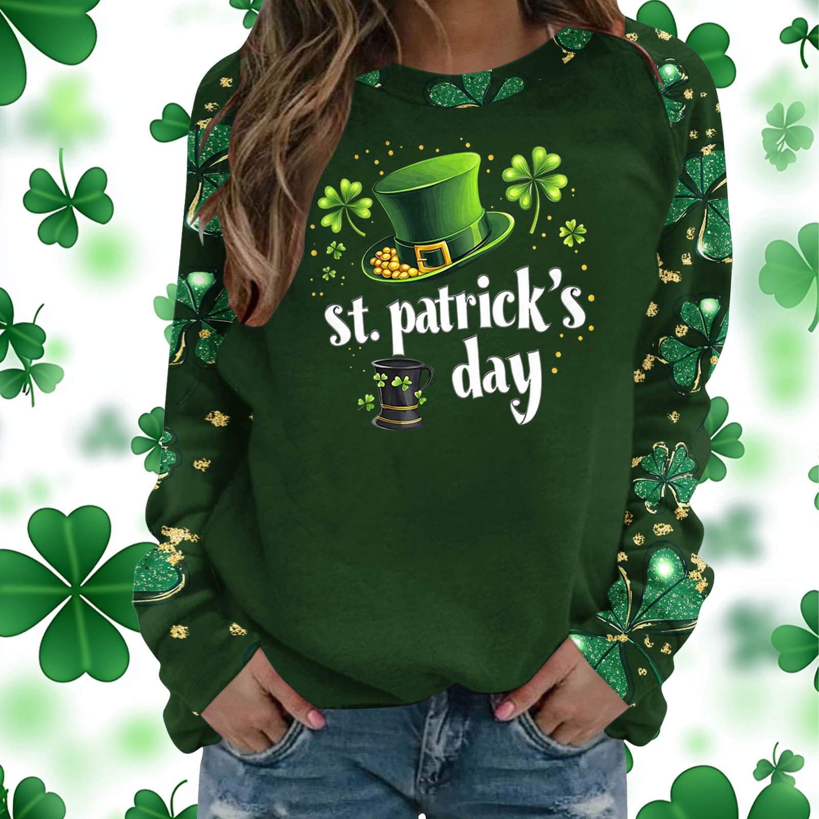 Blmnix Women's Athletic Shirts & Tees Graphic St. Patrick Raglan ...