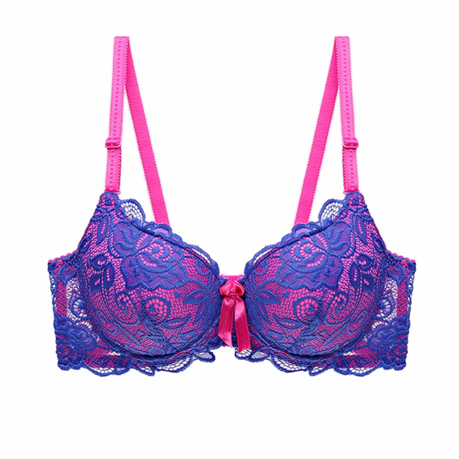 Blmnix Women's Bras Minimizer Bras Lace Bra Push Up Bra Bralette Blue ...