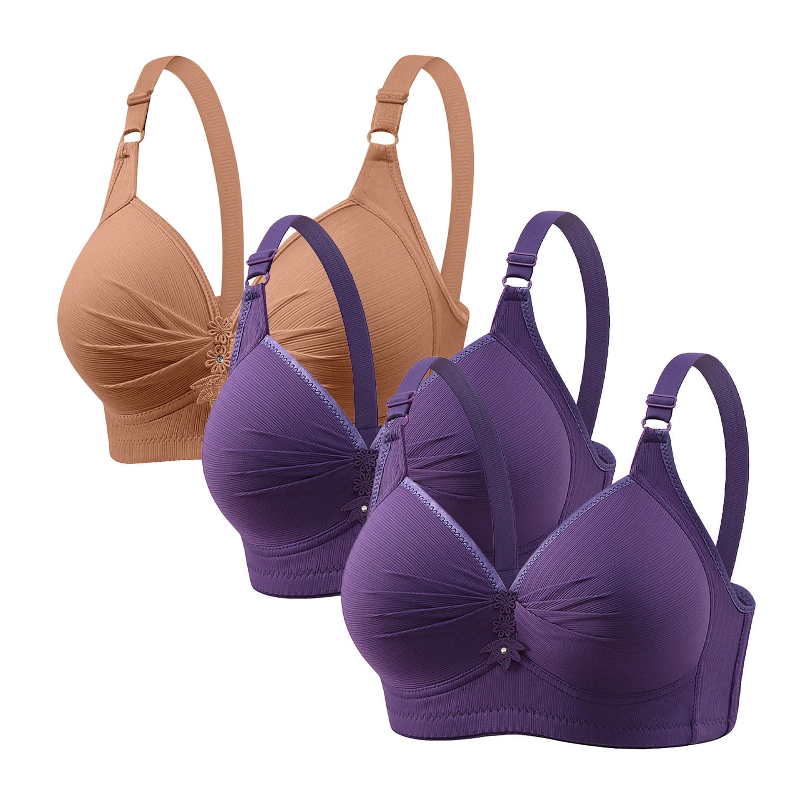 Blmnix Womens Bra Large Bust No Underwire Push Up Bralette Yellow ...