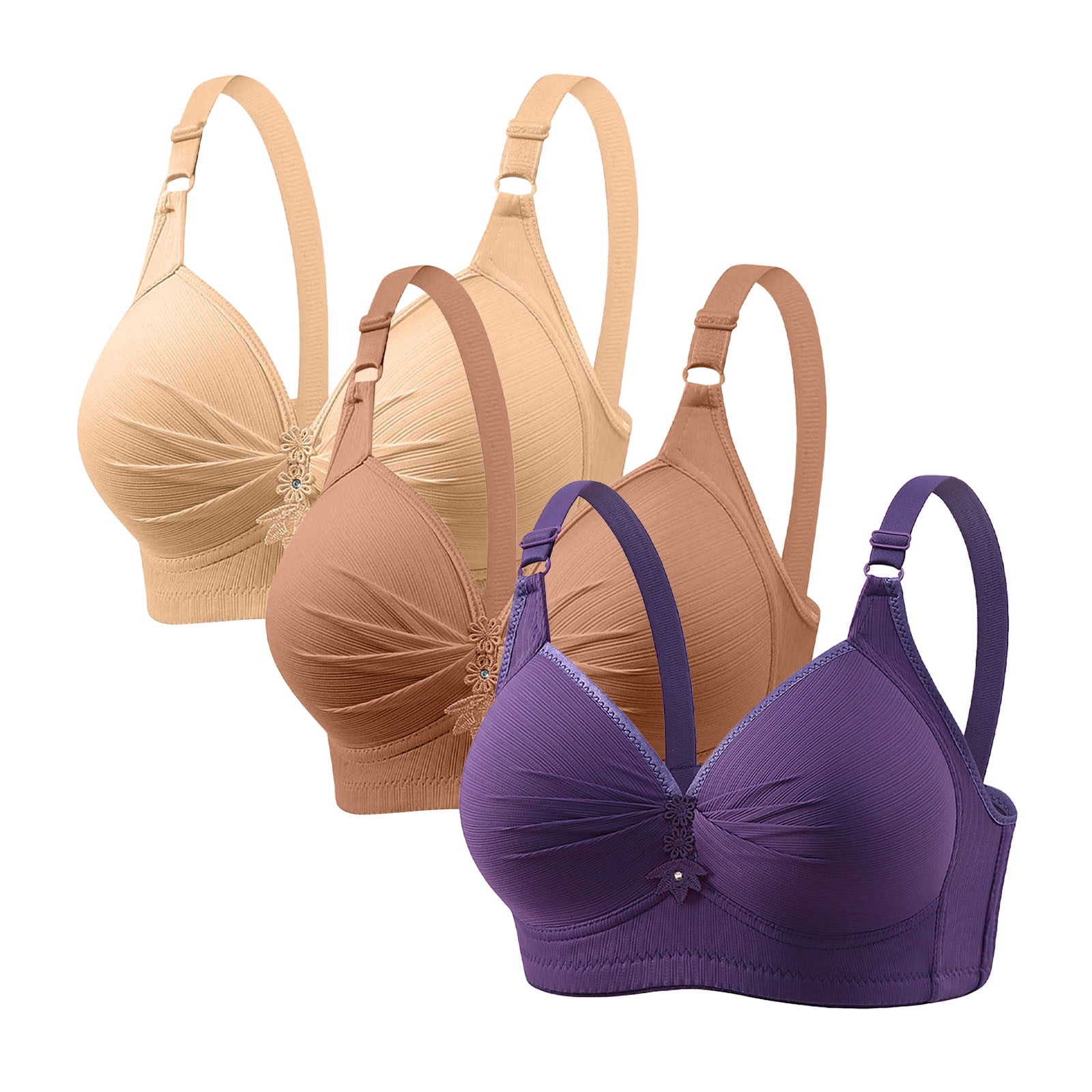 Blmnix Womens Bras No Underwire Push Up Large Bust Bralette Standard ...
