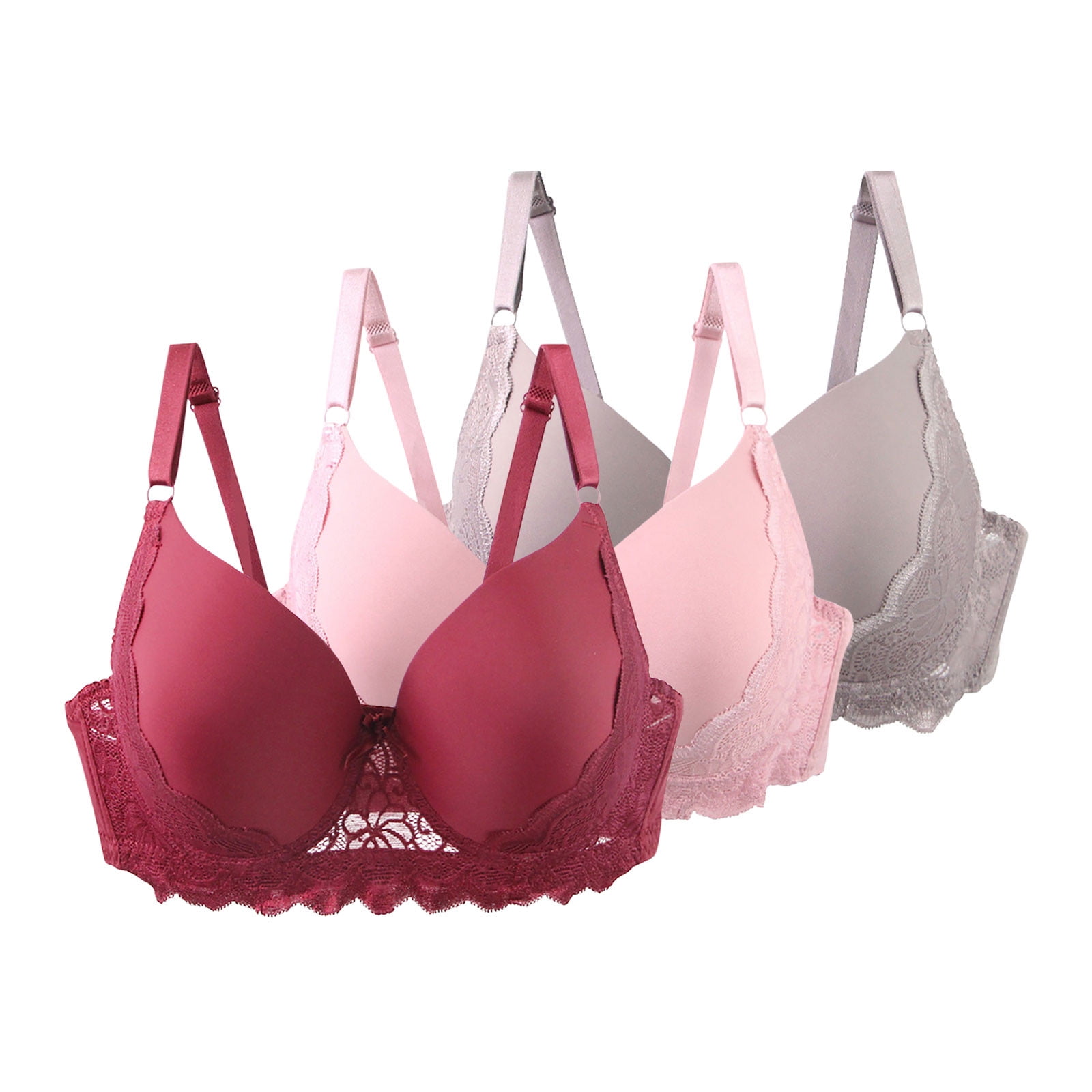 Blmnix Womens Bras Push-Up Bras Plus Size 3 Pack Minimizer Bras 40C-50C ...