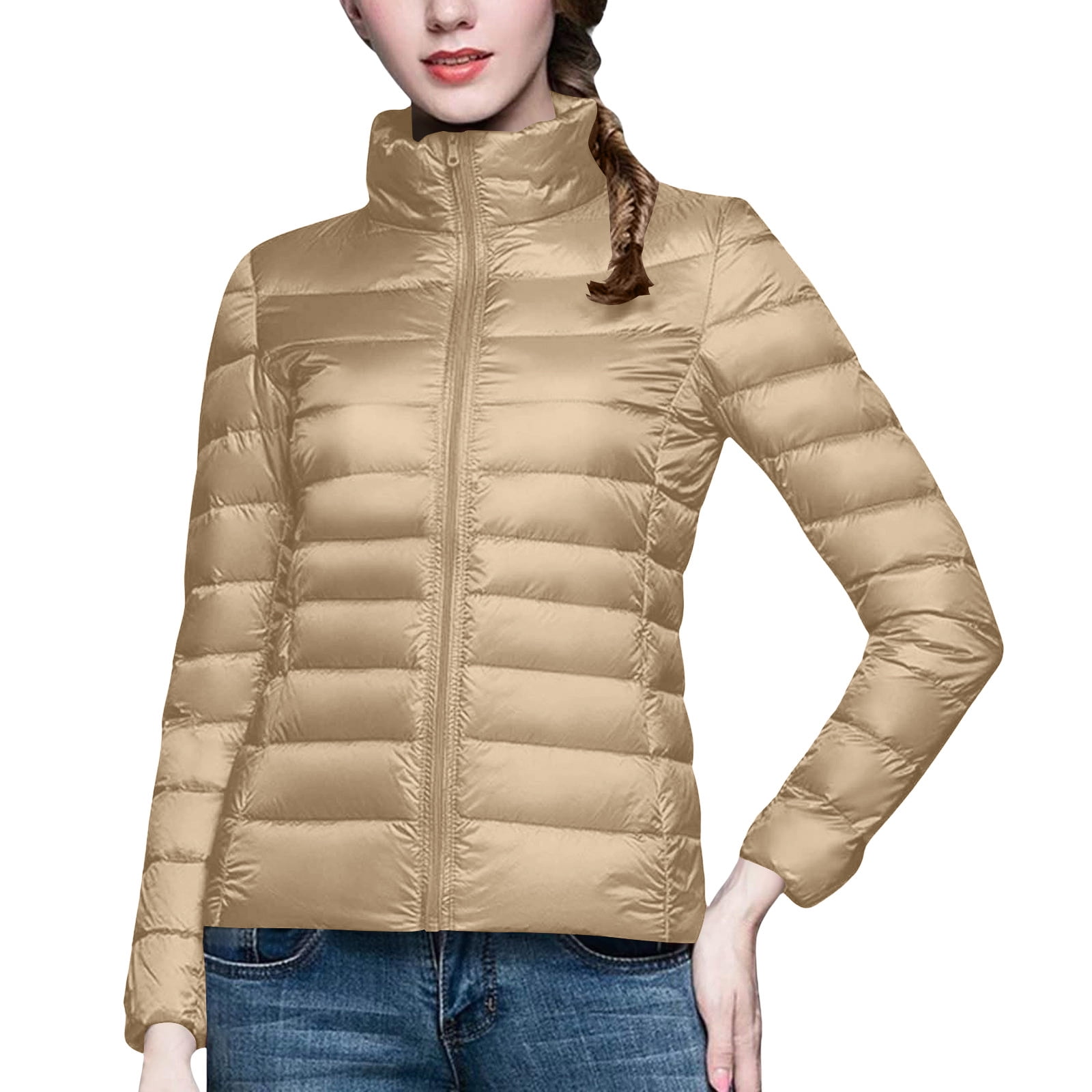 Blmnix Womens Puffer Jacket Oversized Lightweight Quilted Jacket Yellow ...