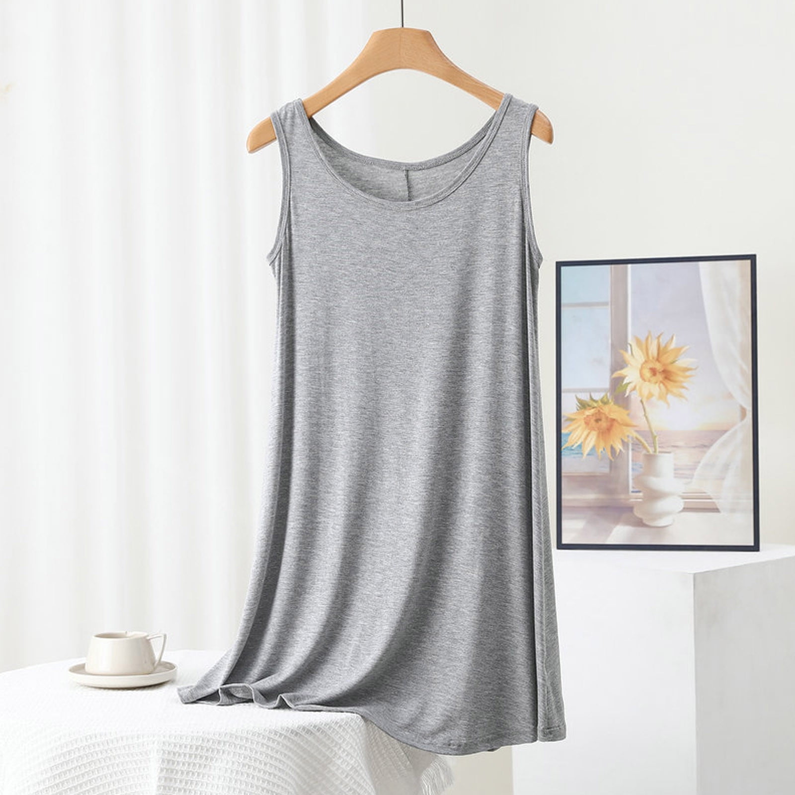 Blmnix Womens Sleep Shirts Sleep Tanks Cotton Nightgowns Moomoo ...