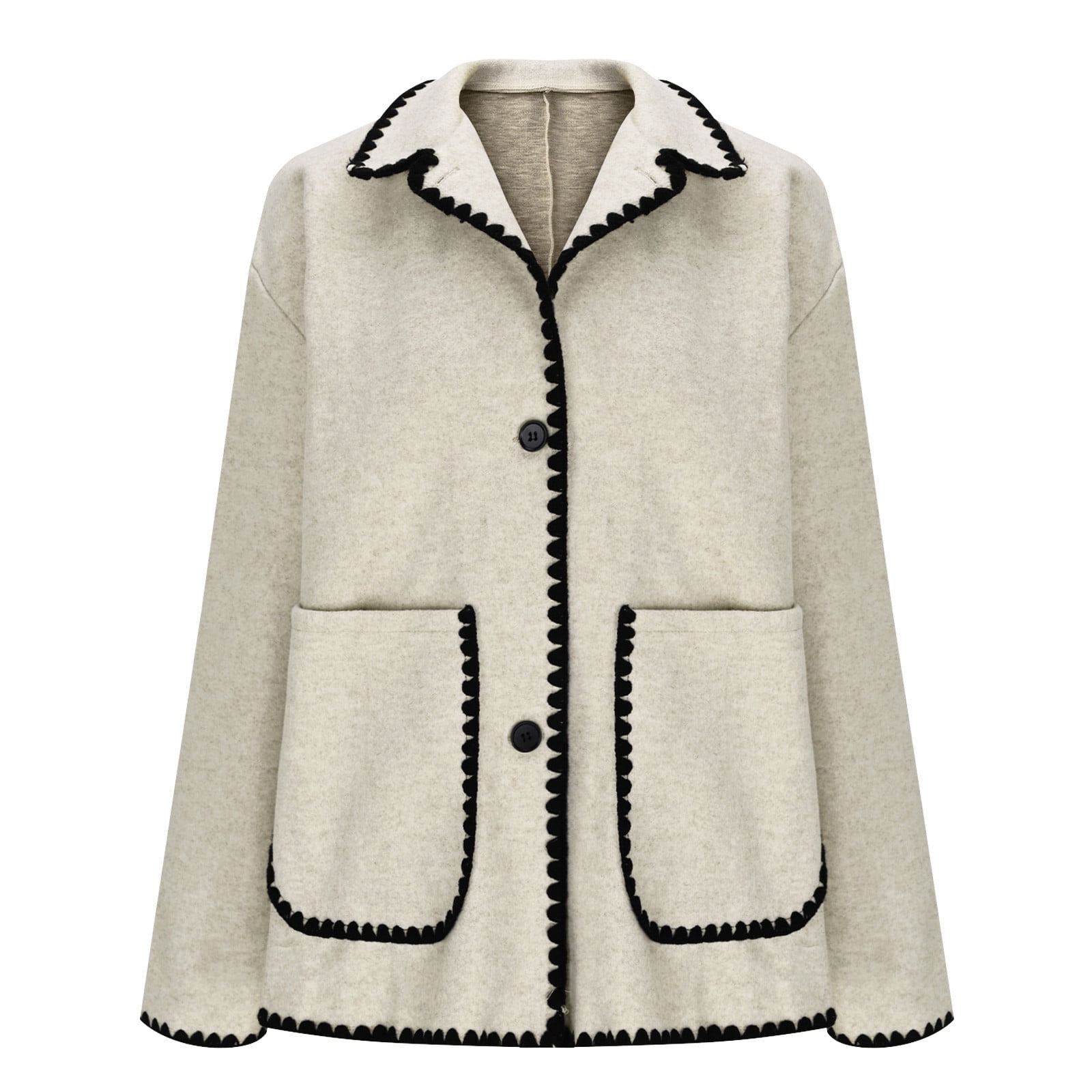 Blmnix Wool Women Fall Jackets Yellow Button Down Plus Size Jackets for ...