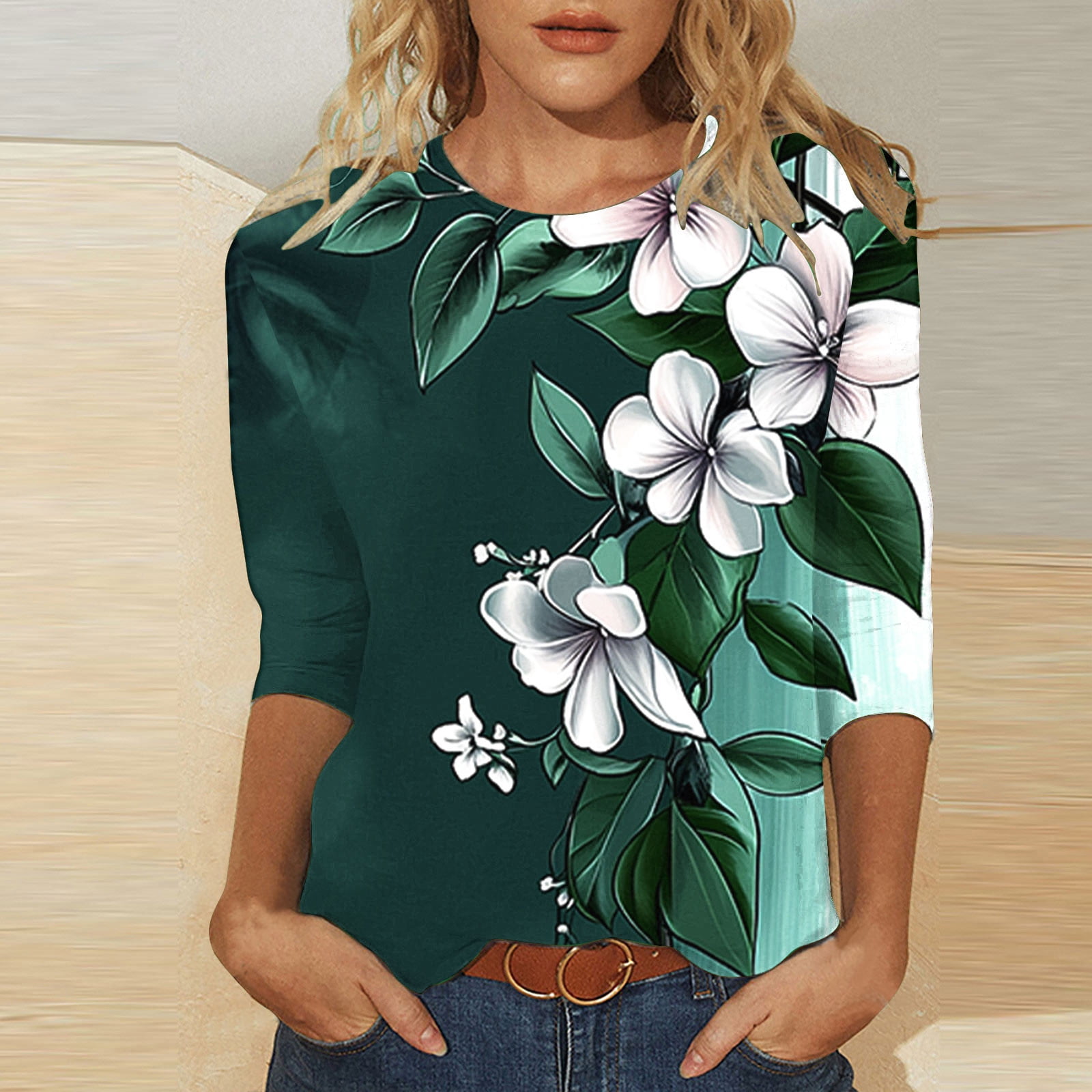 Blmnix Y2K Going Out Tops Floral Travel Work Office Casual Work Tops ...