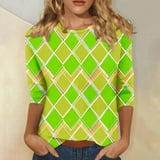 Blmnix Y2K Tops for Women Pullover St. Patrick Gifts Blouse Yellow Crew ...