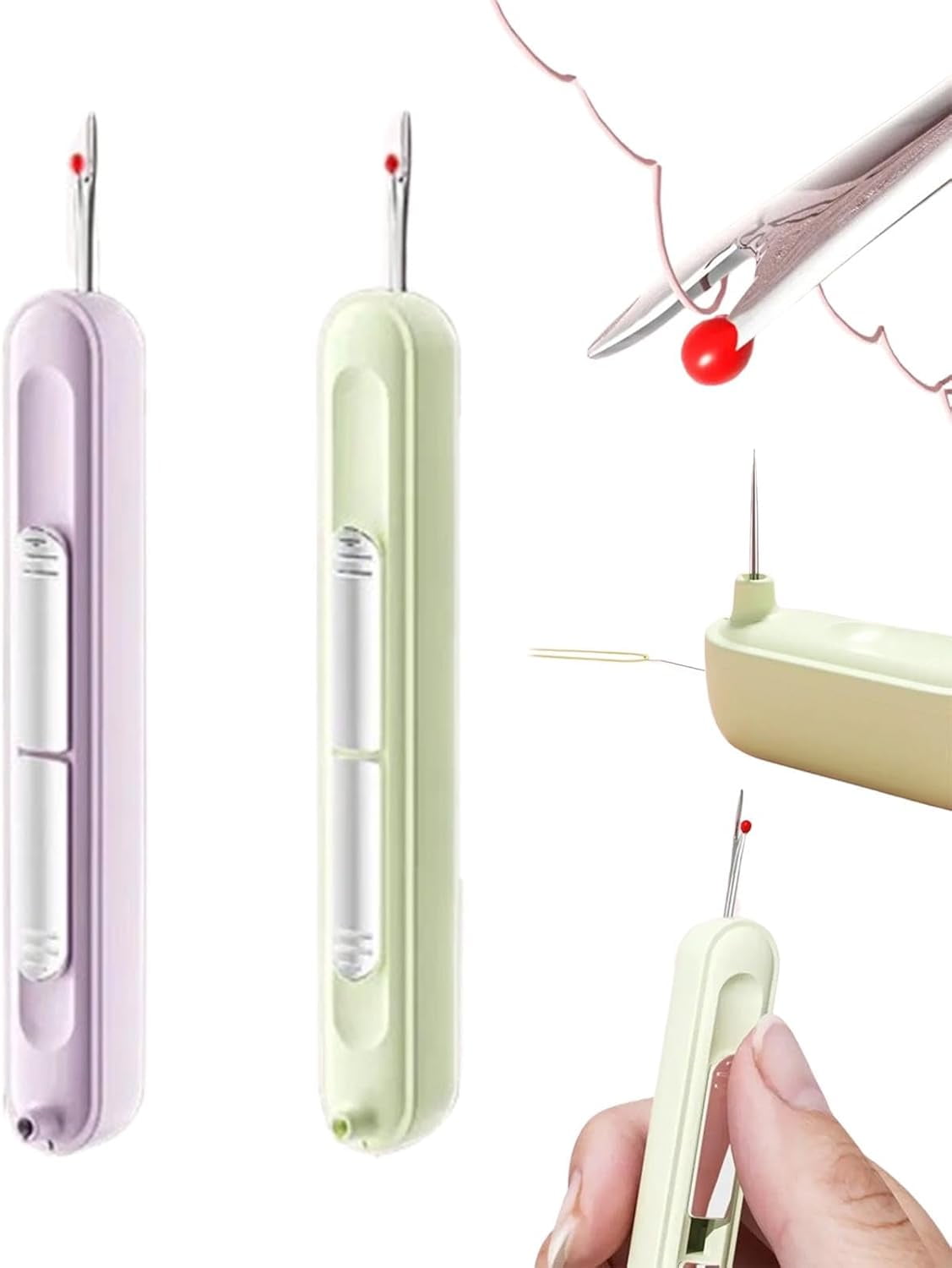 Bloame Needle Threader, 2 in 1 Automatic Needle Threaders Seam Ripper ...