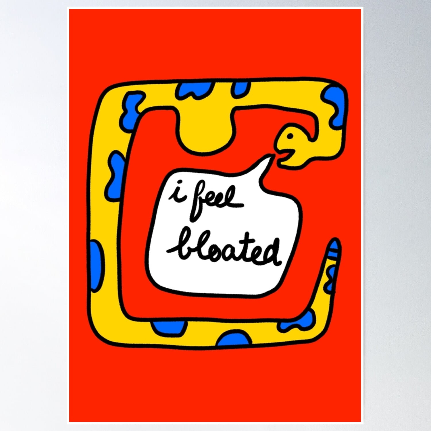 Bloated Snake Poster Wall Art, Modern Wall Decor, 24x36 UNFRAMED ...