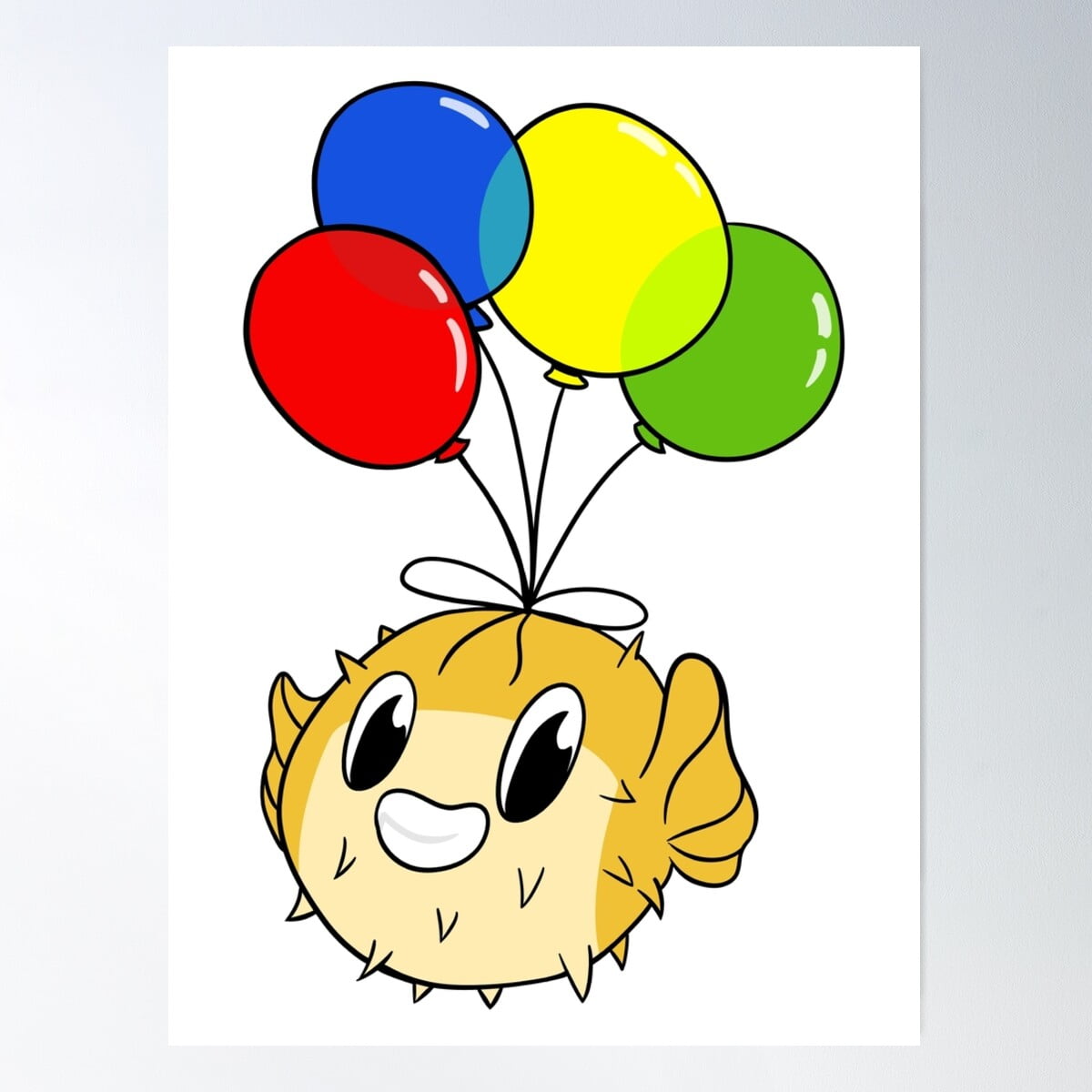 Bloaty The Pufferfish Poster Wall Art, Modern Wall Decor For Living ...