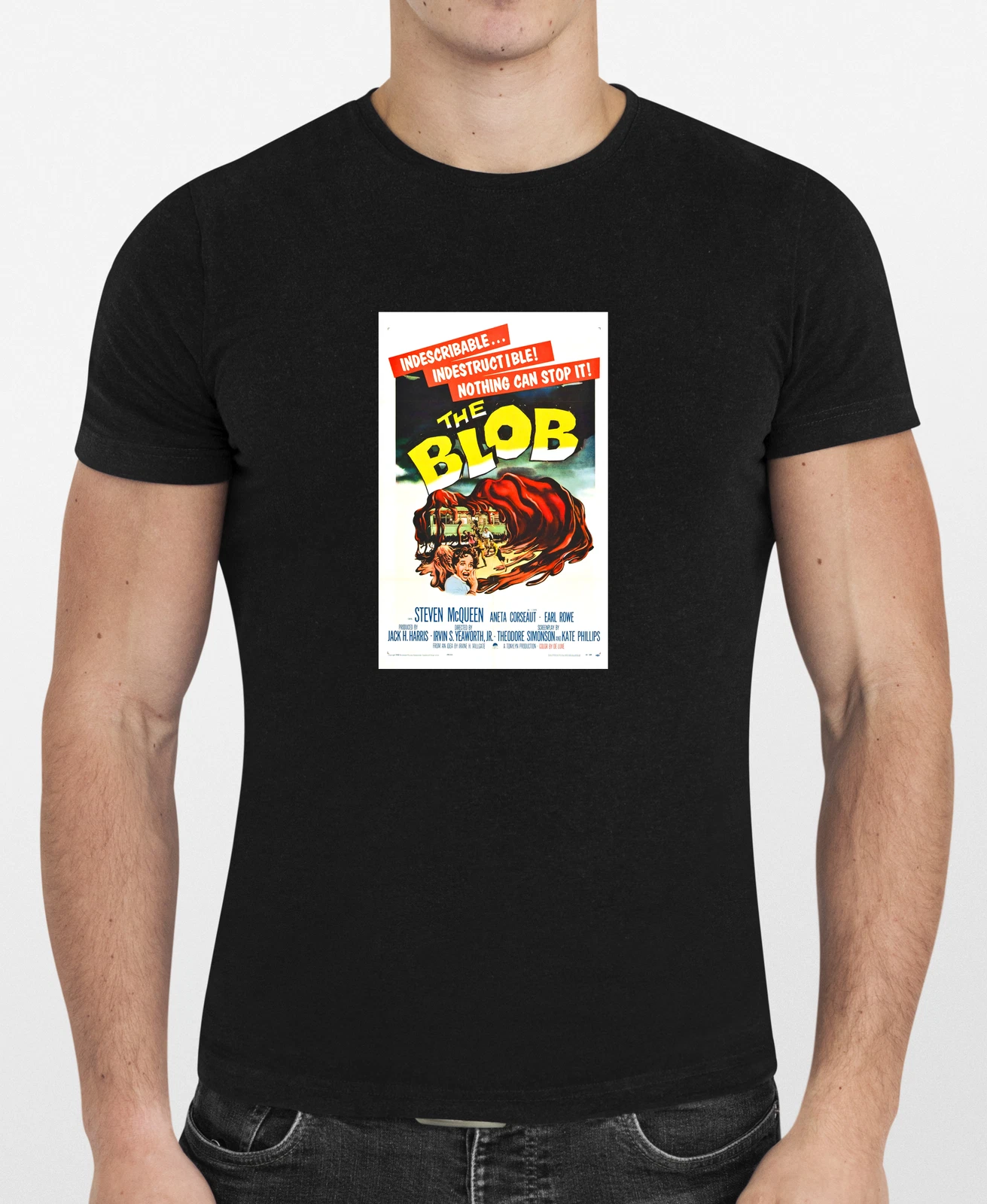 Blob 1958 01 Movie Poster Graphic T Shirt Men or Women NEW - Walmart.com