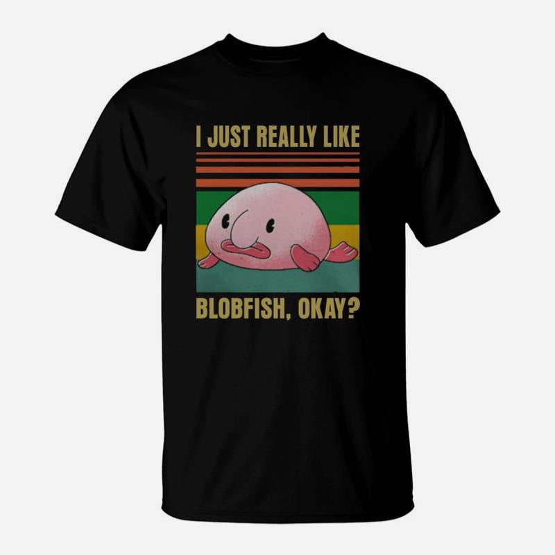 Blobfish Blobby Fishing Retro TShirt - Walmart.com