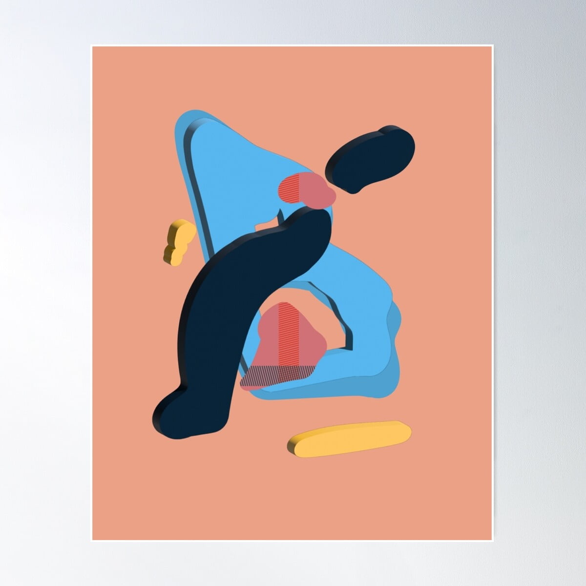 Blobs Of Paint Poster Wall Art, Modern Wall Decor For Living Room ...