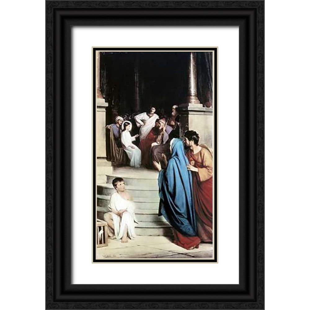 Bloch, Carl 10x14 Black Ornate Wood Framed with Double Matting Museum ...