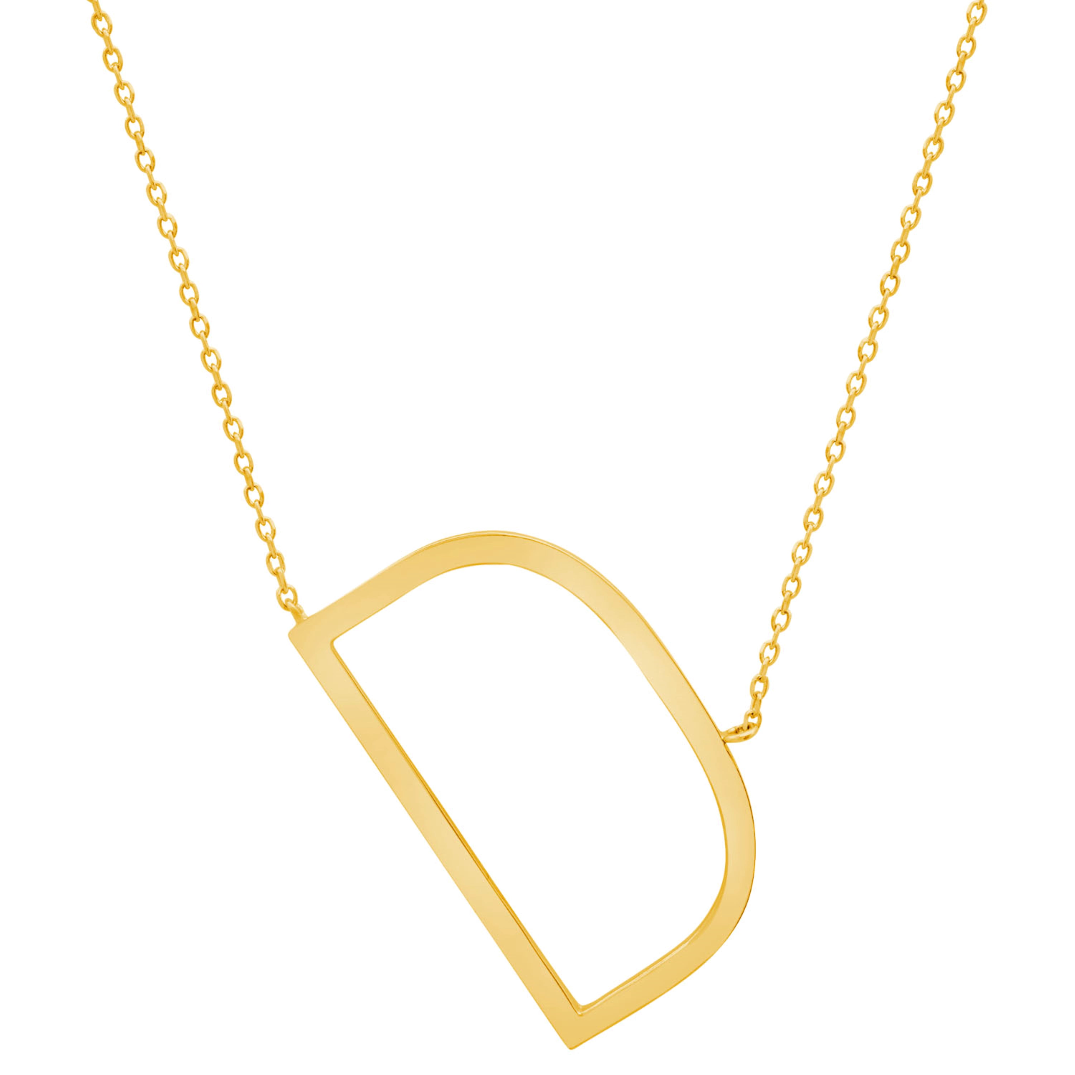 Block 10k Yellow Gold Letter Necklace for Women | Personalized Gold ...