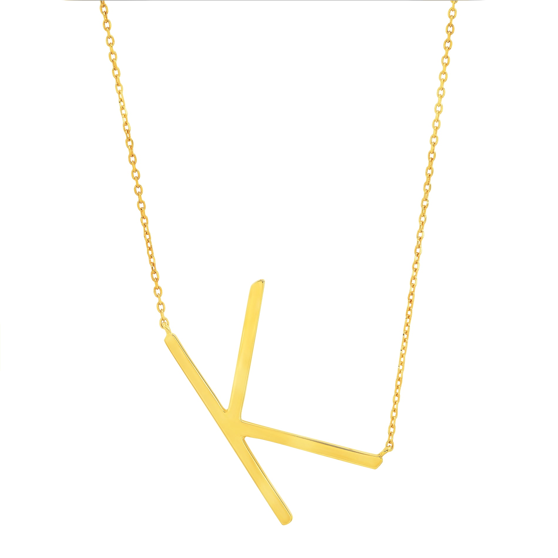 MAX + STONE 10k Yellow Gold Letter K Necklace, Real Gold Initial ...