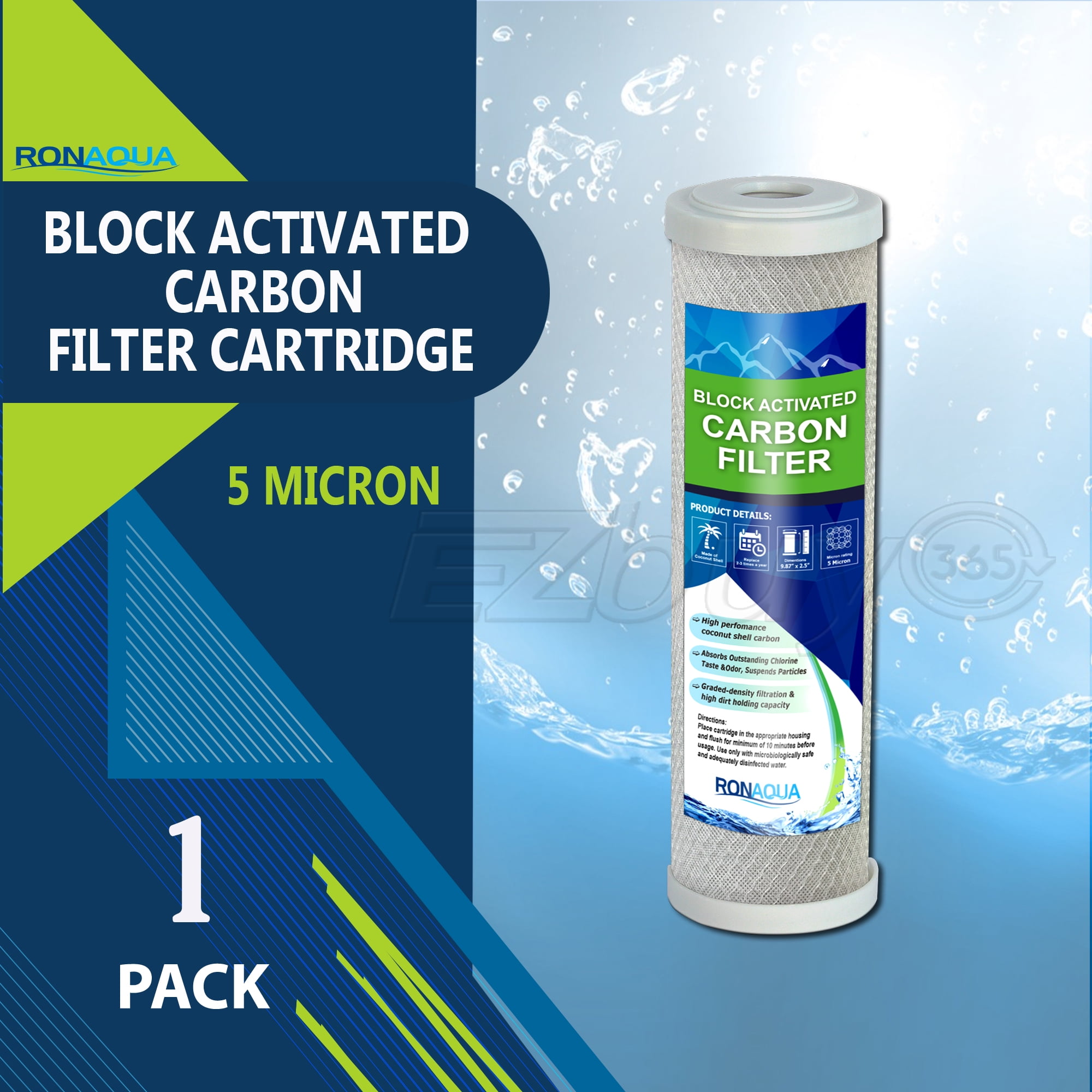 Block Activated Carbon Coconut Shell Water Filter Cartridge 5 Micron ...