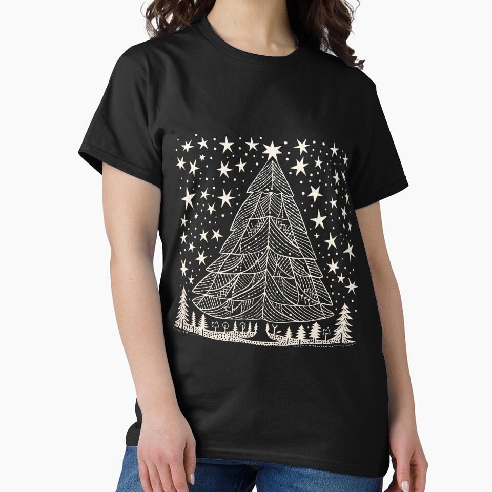 Block Art Christmas Tree Festive Abstract Winter Holiday Design Unisex ...