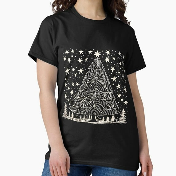 Block Art Christmas Tree Festive Abstract Winter Holiday Design Unisex ...
