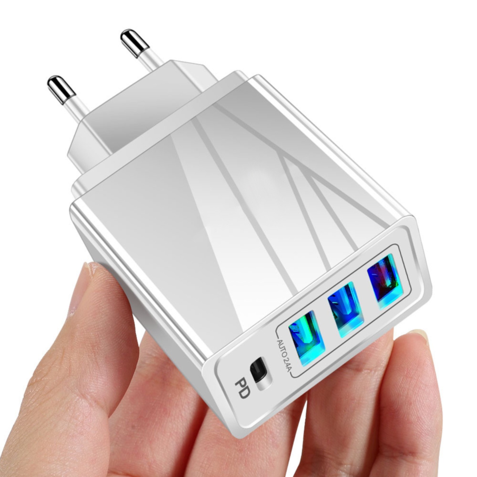 Block Charging Head 3.1A USB C Charger 4 Port USB Wall Charger For ...