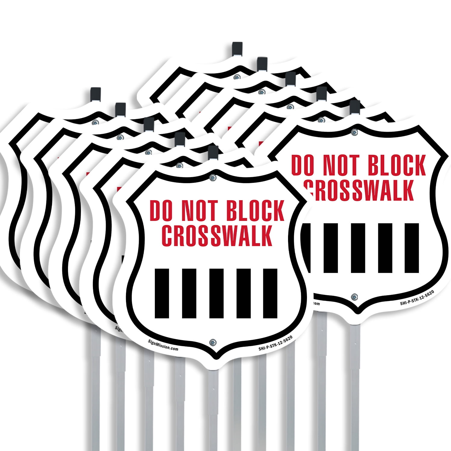 Do Not Block Crosswalk (10 Pack) 12 inch X 12 inch Shield Shaped ...