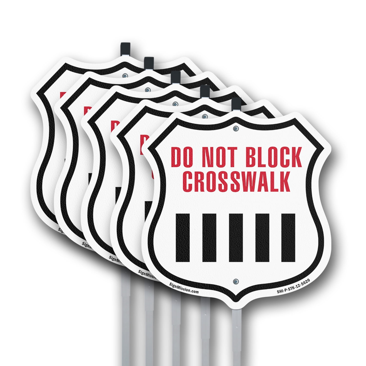 Do Not Block Crosswalk (5 Pack) 12 inch X 12 inch Shield Shaped ...