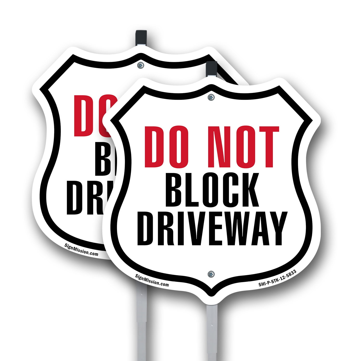 Do Not Block Driveway (2 Pack) 12 inch X 12 inch Shield Shaped ...