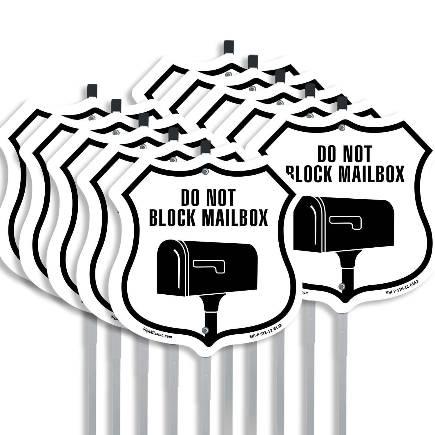 Do Not Block Mailbox (10 Pack) 12 inch X 12 inch Shield Shaped Rust ...