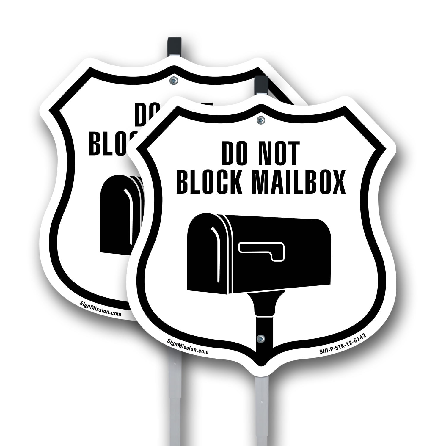 Do Not Block Mailbox (2 Pack) 12 inch X 12 inch Shield Shaped ...