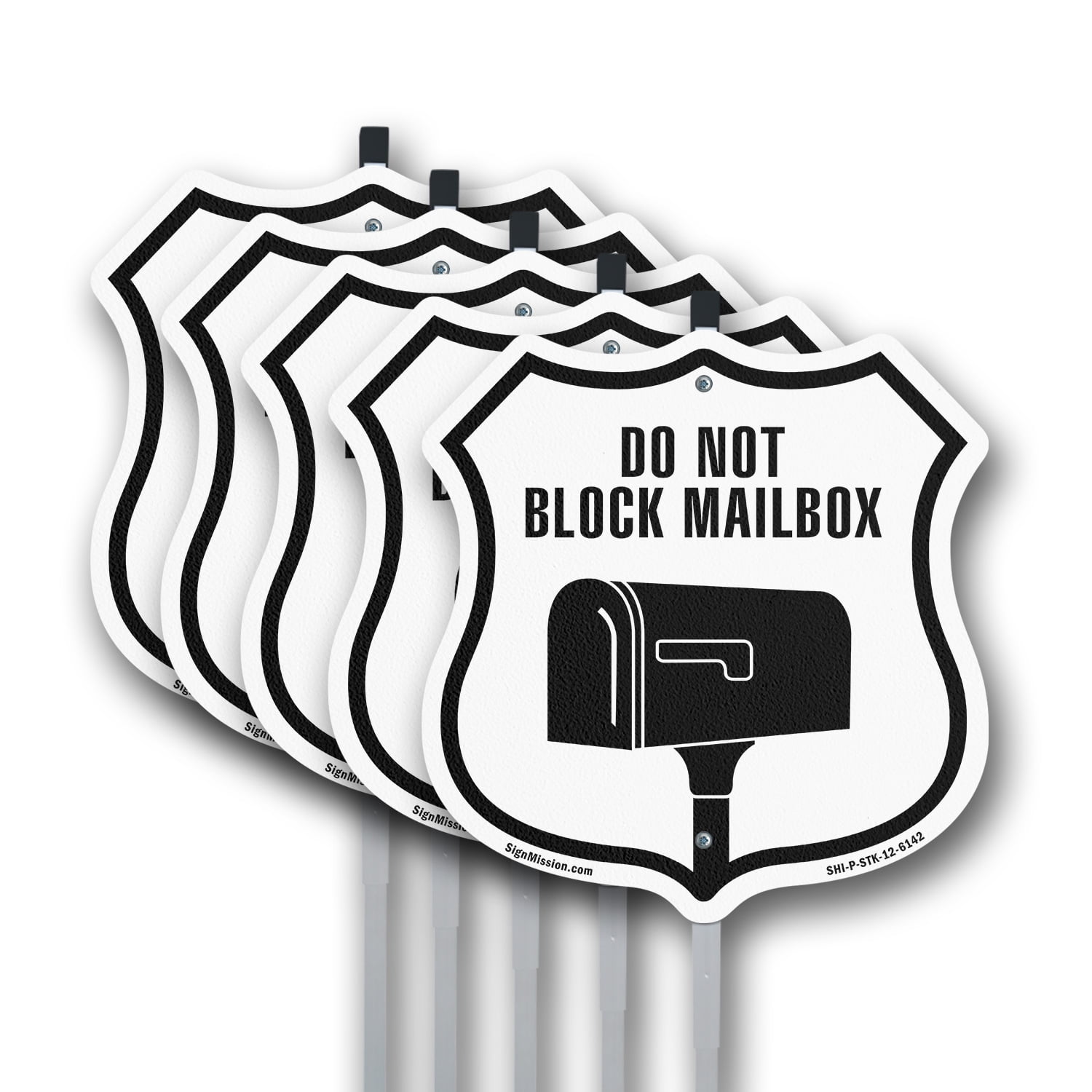 Do Not Block Mailbox (5 Pack) 12 inch X 12 inch Shield Shaped Rust-Free ...