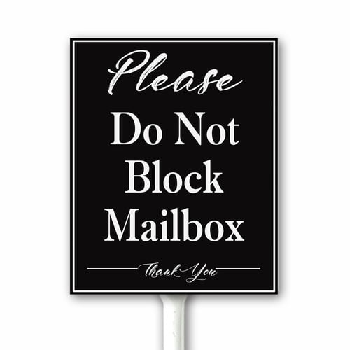 Do Not Block Mailbox Yard Sign with Stake, No Parking Sign for Driveway ...