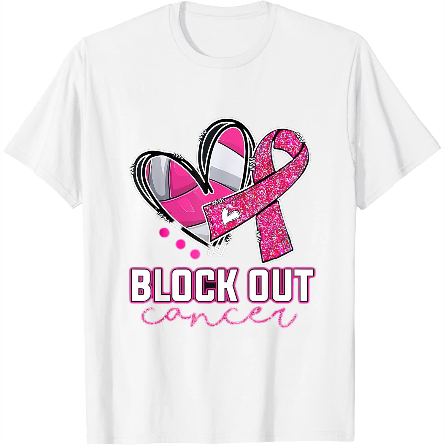 Block Out Cancer Volleyball Player Breast Cancer Awraness Womens T ...
