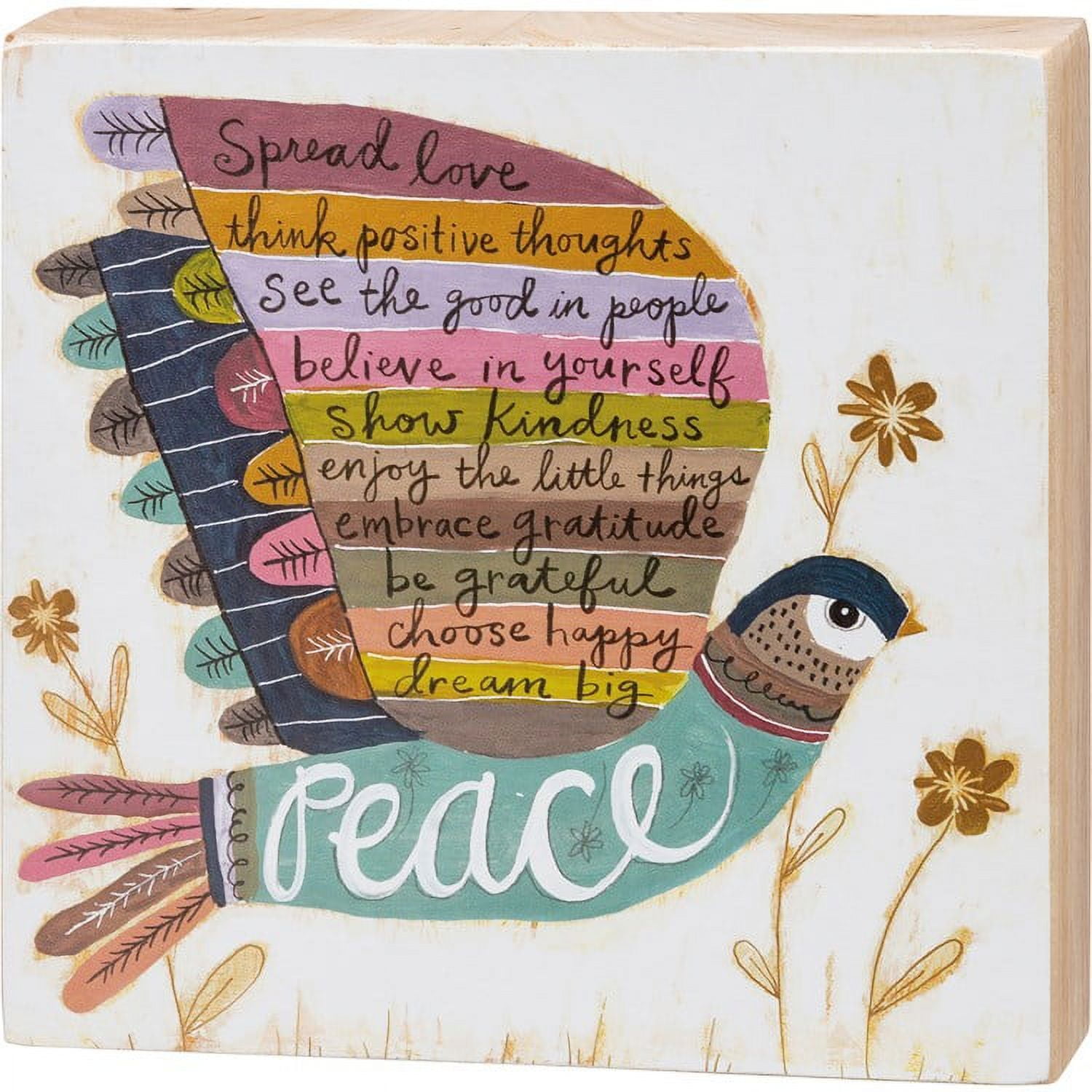 Block Sign - Spread Love Choose Happy Peace - Walmart.com