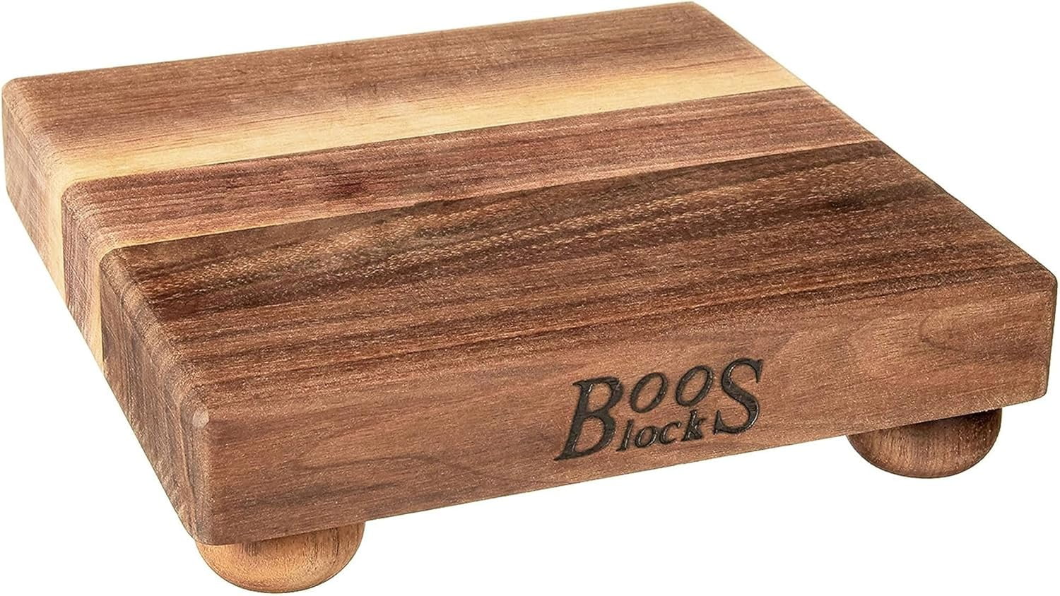 Block Square Wood Cutting Board, B Series w/Feet, 9"x9"x1.5", Walnut ...