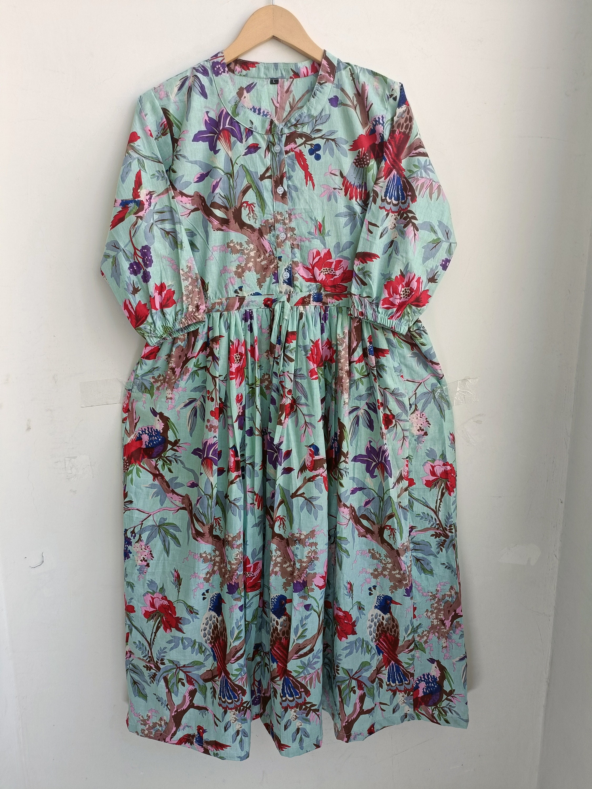 Block print Dress,Indian Cotton Dress,NooWork,Cotton Indian Dress ...
