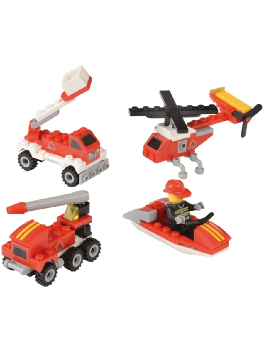 Building Bricks Block Mania Firefighter Vehicles Play Set Toy - Walmart.com