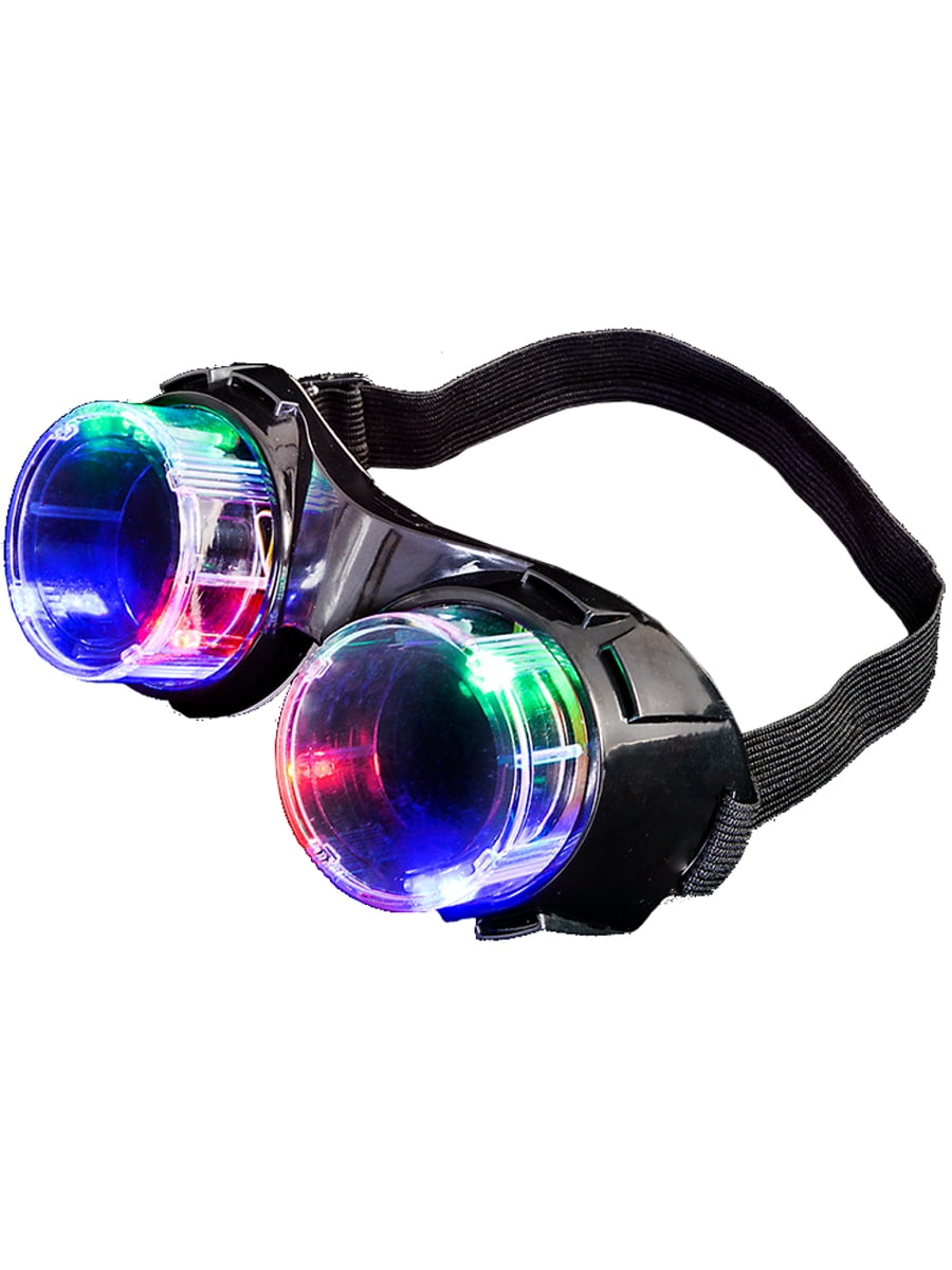 Light Up Mad Scientist Black Aviator Goggles - Walmart.com