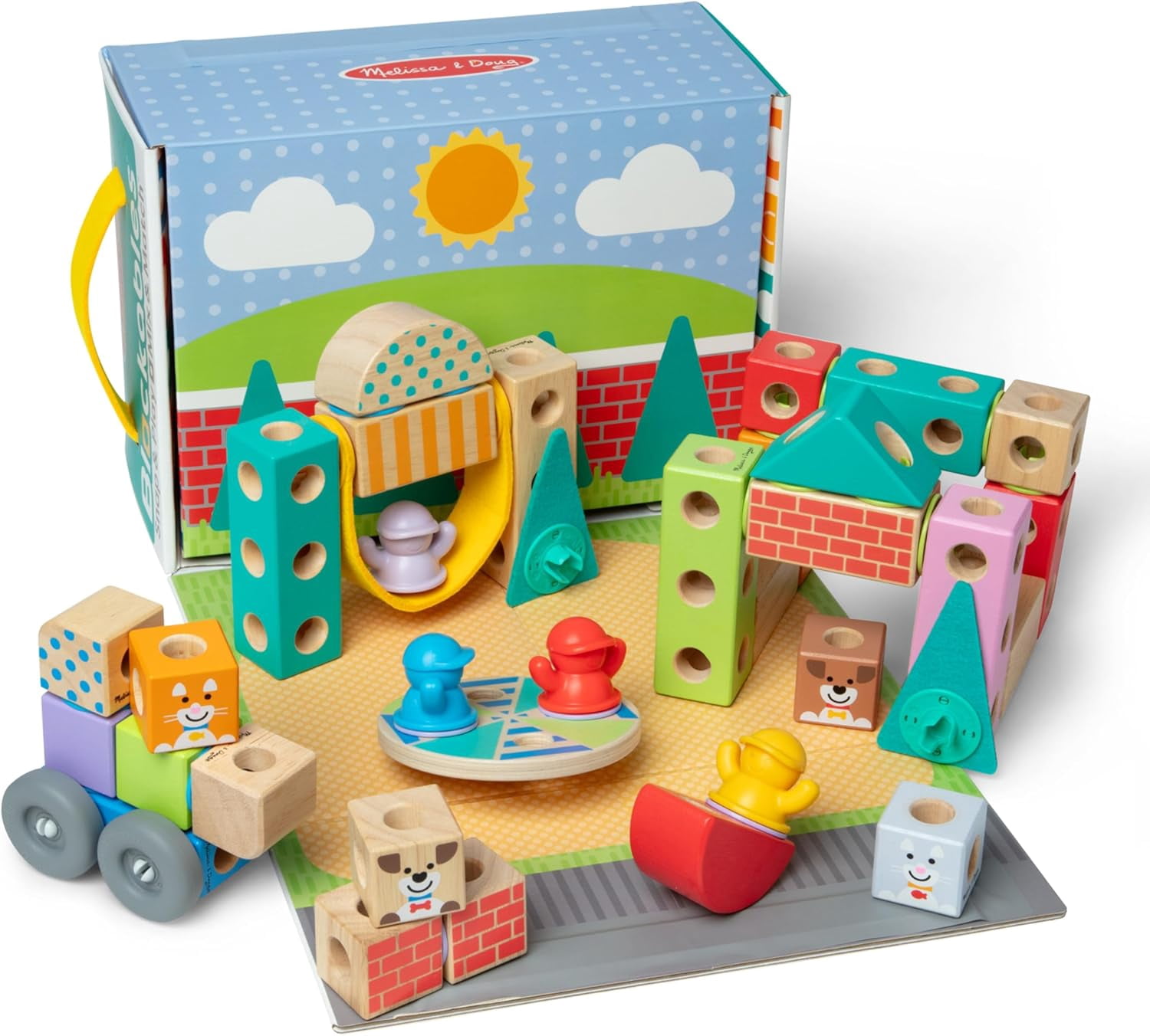 Blockables™ Town Snap and Play, Mix and Match Connectable Wooden ...