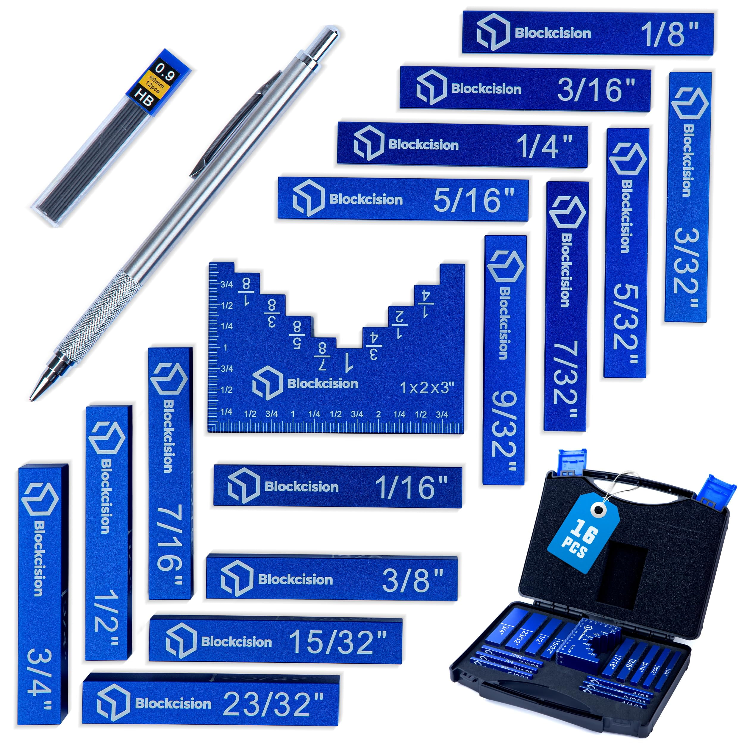 Blockcision Setup Blocks Woodworking Tools - 16 PCS Height Gauge Block ...