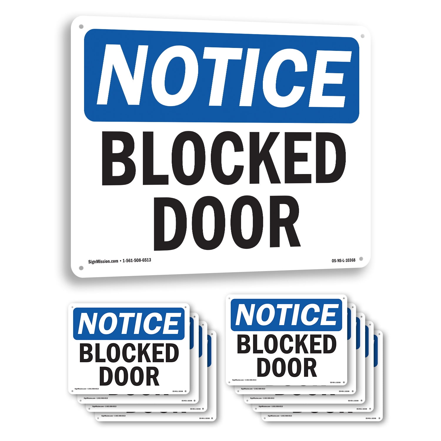 Blocked Door OSHA Notice Rigid Plastic Sign 10 Inch x 7 Inch - 10 Pack ...