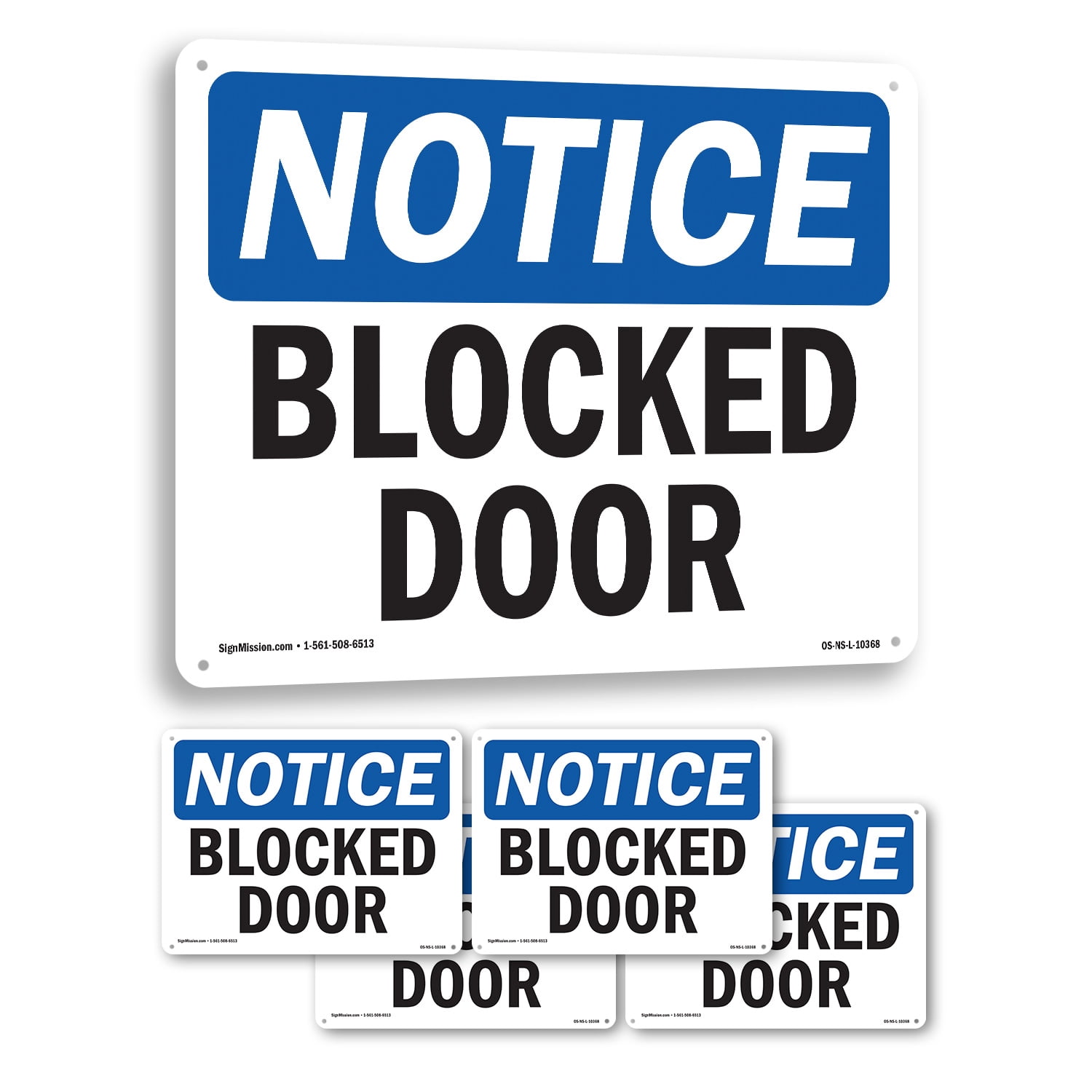 Blocked Door OSHA Notice Rigid Plastic Sign 24 Inch x 18 Inch - 5 Pack ...