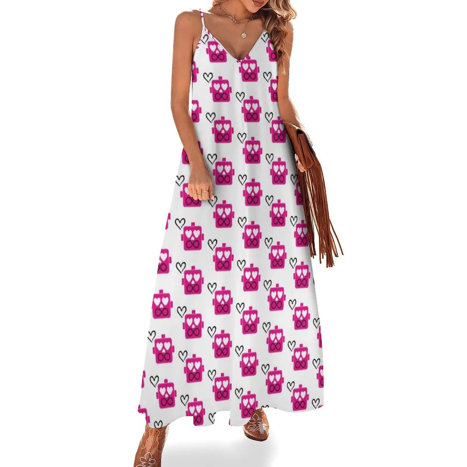 Blockhead Love Robot Sleeveless Dress Aesthetic clothing Dance dresses ...